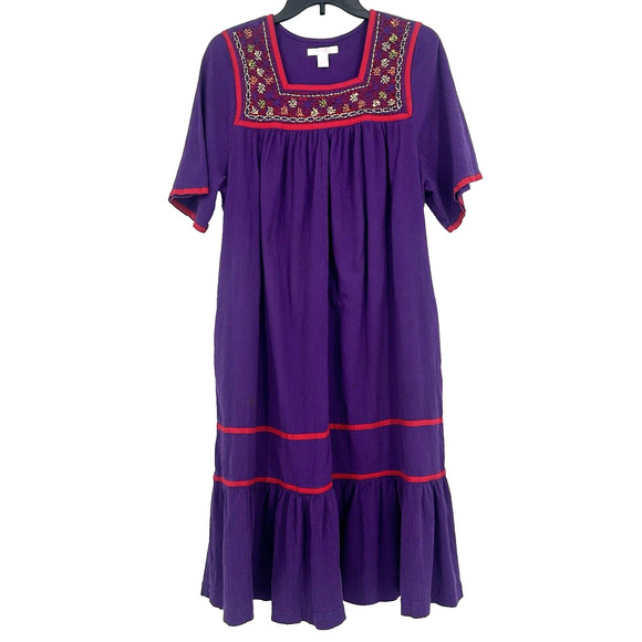 Go Softly | Dresses | Go Softly Patio Purple House Dress Muumuu Gauzy ...
